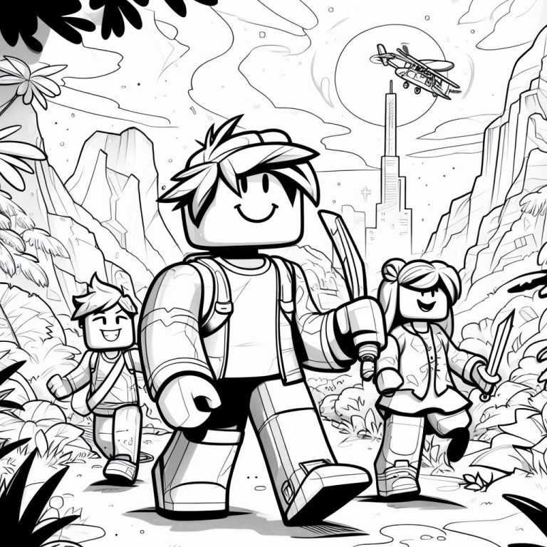 Jungle explorer Roblox adventure for coloring - Sim Play Land