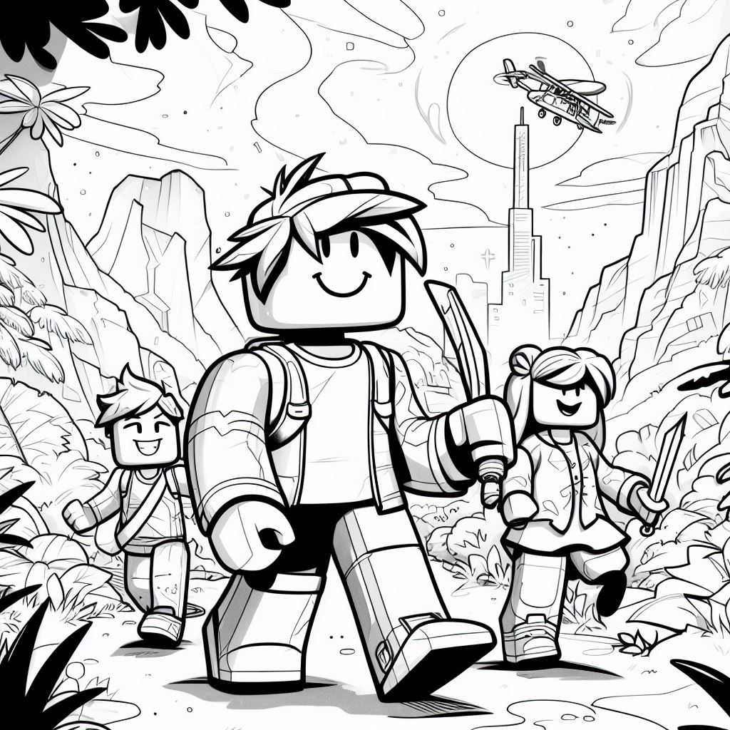 Jungle explorer Roblox adventure for coloring - Sim Play Land
