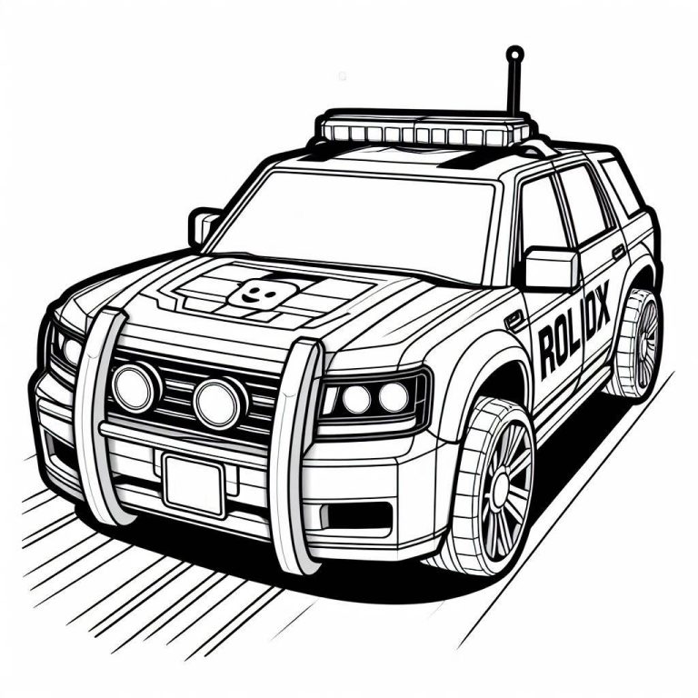 Police Car for Coloring - Sim Play Land